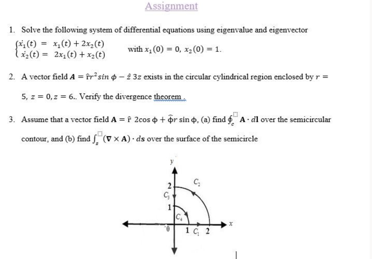 Solved Assignment 1. Solve the following system of | Chegg.com