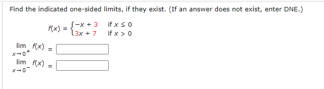 Solved Find the indicated one-sided limits, ﻿if they exist. | Chegg.com