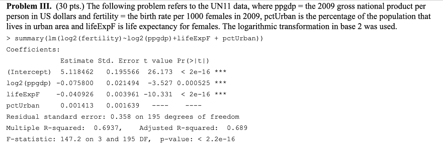 Solved Problem III. (30 pts.) The following problem refers | Chegg.com