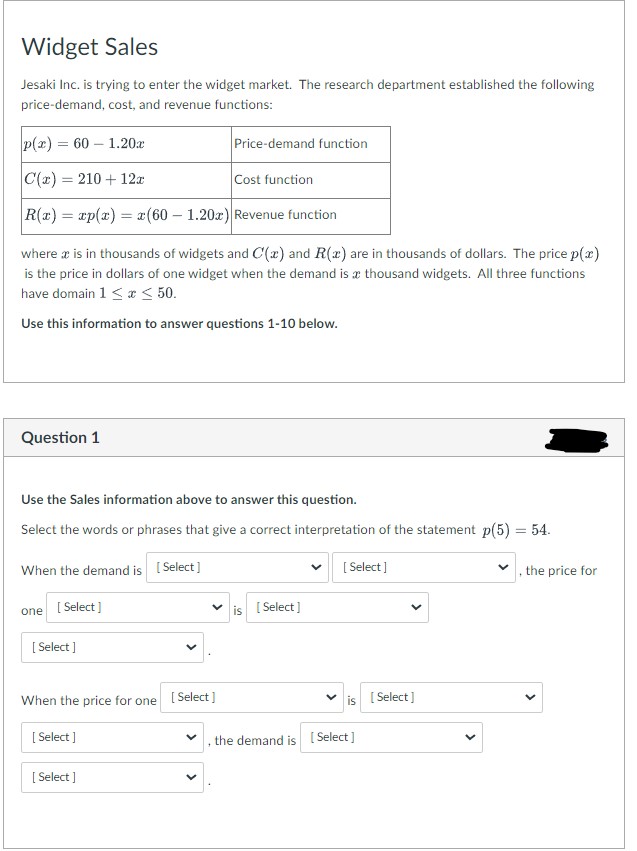 Solved Widget Sales Jesaki Inc. is trying to enter the | Chegg.com
