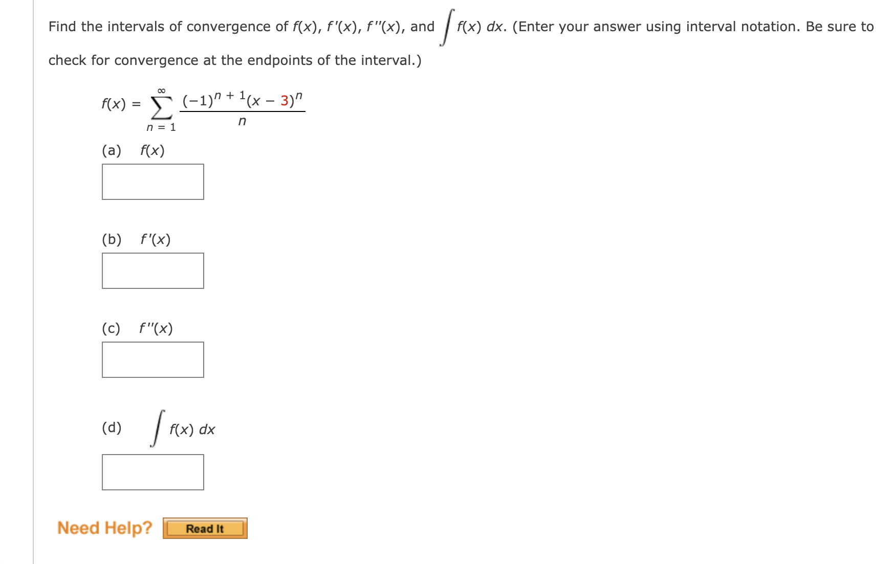 Solved Find the intervals of convergence of | Chegg.com
