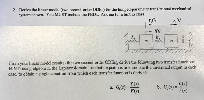 Solved Derive the linear model (two second-order ODEs) for | Chegg.com