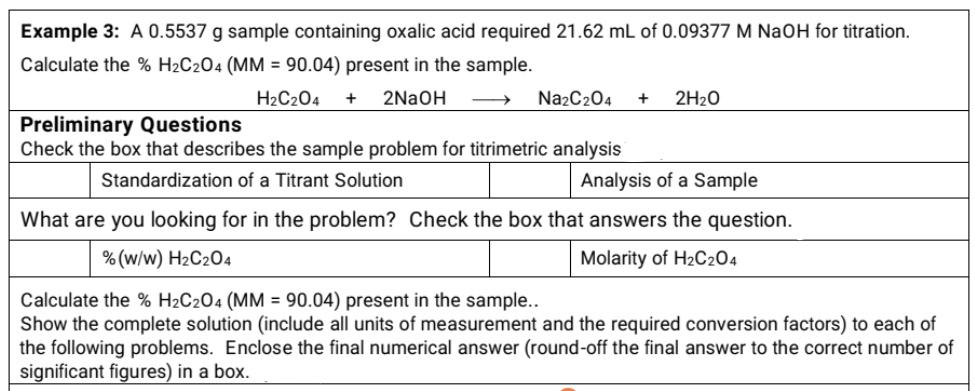 Titration Problem Examples