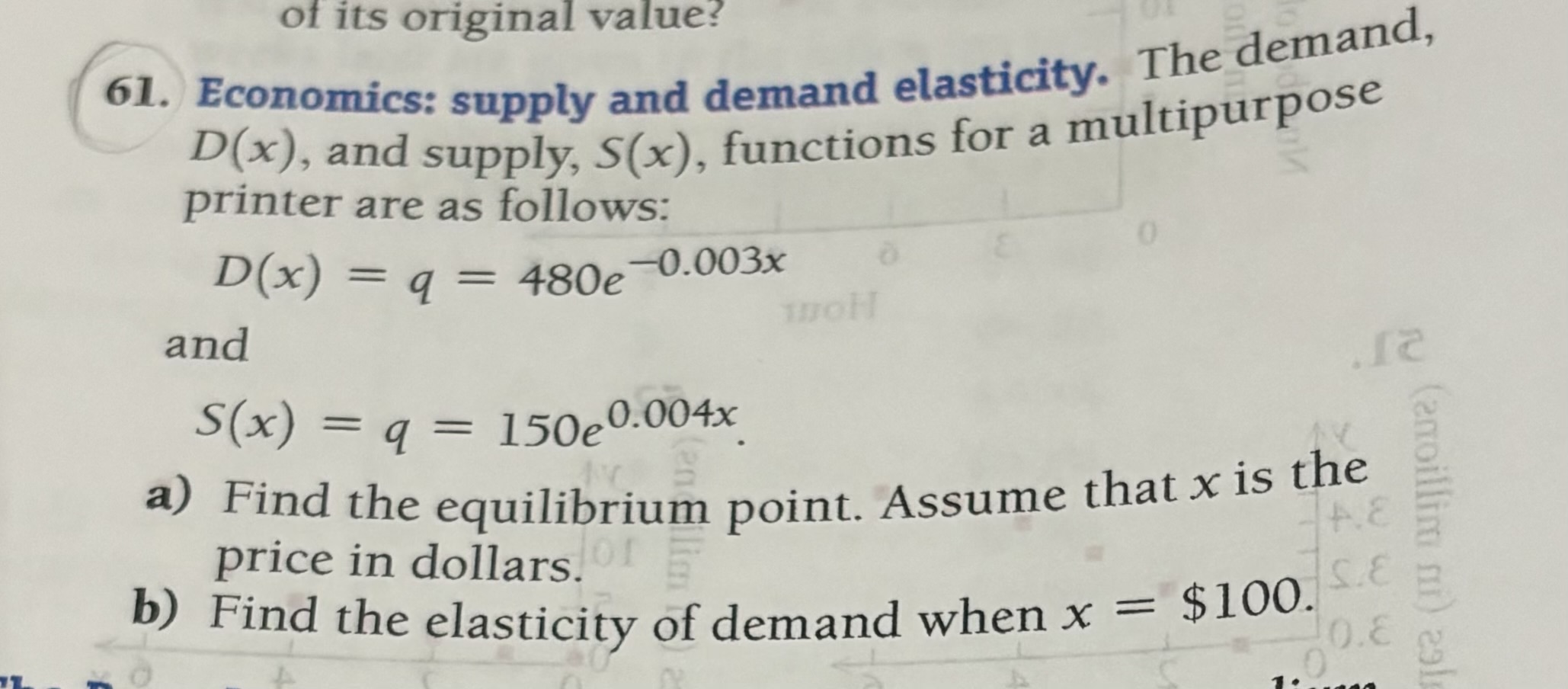 Solved of its original value?Economics: supply and demand | Chegg.com