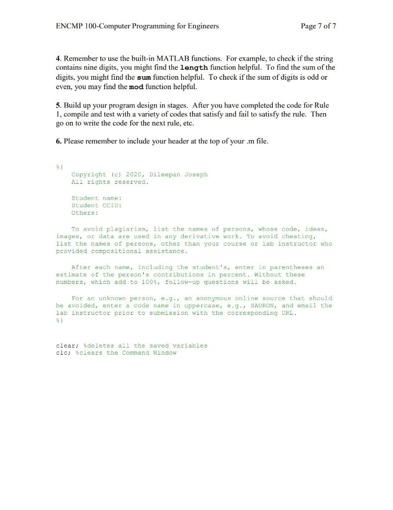 Solved ENCMP 100-Computer Programming for Engineers Page 1 | Chegg.com