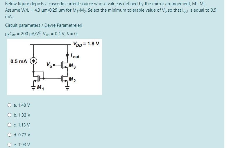 Solved Below Figure Depicts A Cascode Current Source Whose