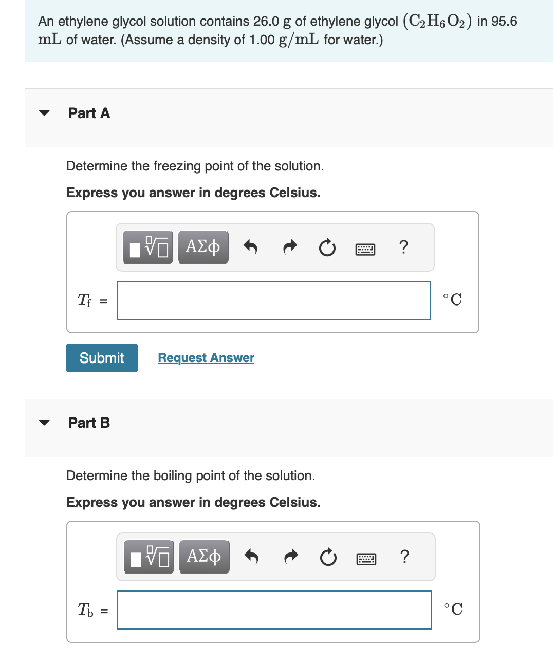 Solved An ethylene glycol solution contains 26.0g ﻿of | Chegg.com