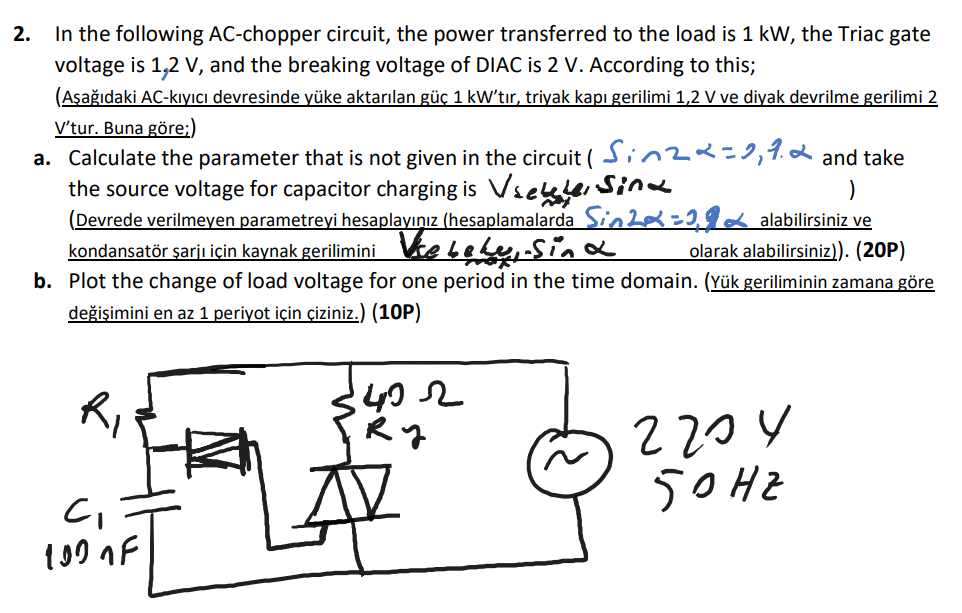 Solved In the following AC-chopper circuit, the power | Chegg.com