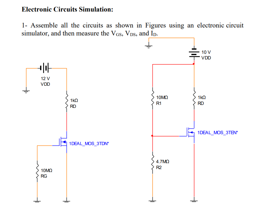 Solved Electronic Circuits Simulation: 1- Assemble all the | Chegg.com