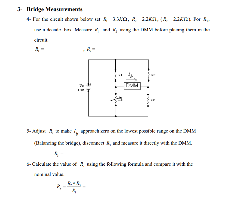 Solved 2- Voltage & Current Measurements 3- Using the DMM | Chegg.com
