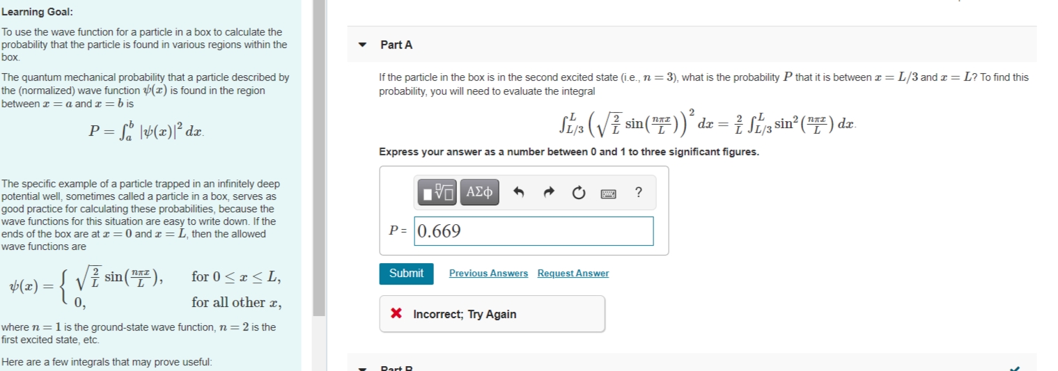 Solved Part A Learning Goal To Use The Wave Function For A 