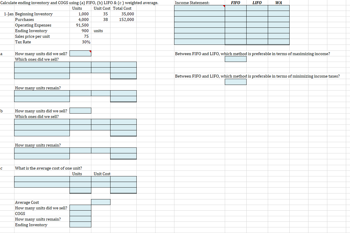 Solved Calculate ending inventory and COGS using (a) FIFO, | Chegg.com
