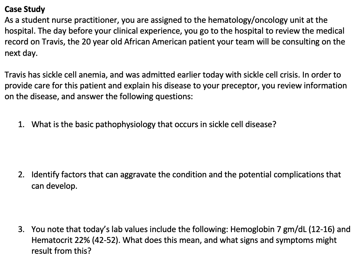 Solved Case Study As a student nurse practitioner, you are | Chegg.com