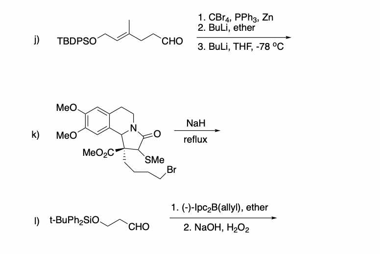 Solved 1. CBr4, PPh3, Zn 2. Buli, ether TBDPSO CHO 3. Buli, | Chegg.com