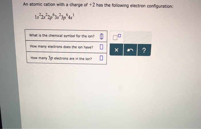 Solved An Atomic Cation With A Charge Of 2 Has The