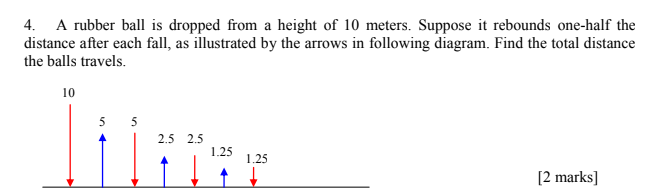 Solved 4. A rubber ball is dropped from a height of 10 | Chegg.com