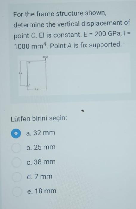 Solved For the frame structure shown, determine the vertical | Chegg.com