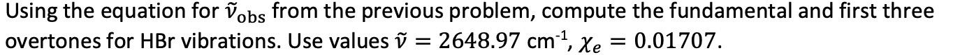 sing the equation for v~obs from the previous | Chegg.com