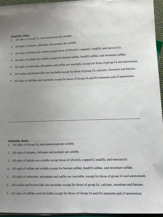 Solved Name: Net Ionic Equation Worksheet Period: Date: | Chegg.com