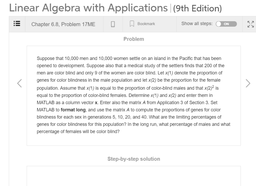 Solved Linear Algebra with Applications (9th Edition) | Chegg.com
