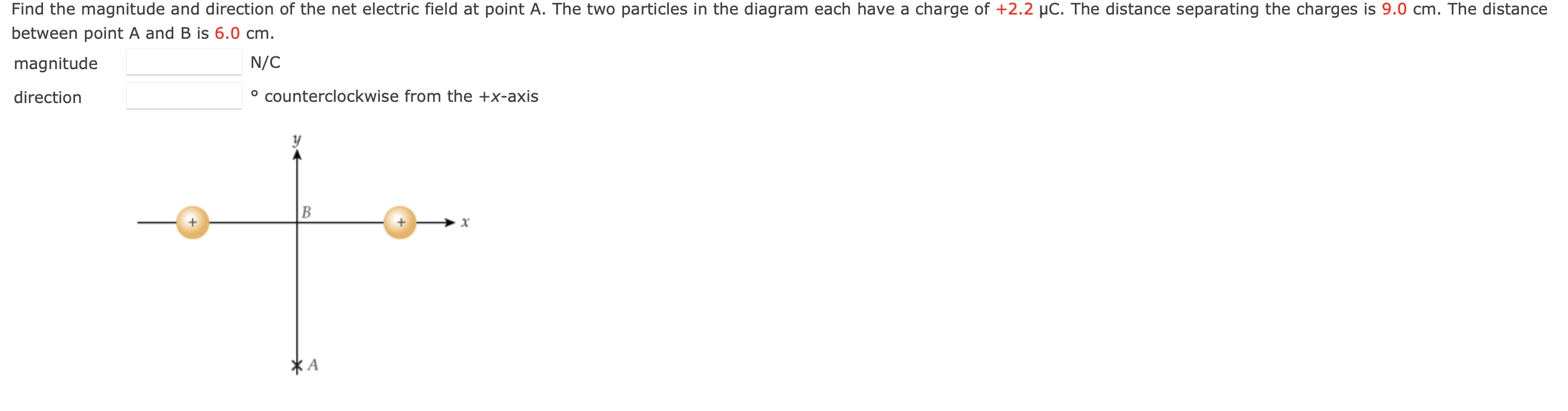 Solved Find the magnitude and direction of the net electric | Chegg.com