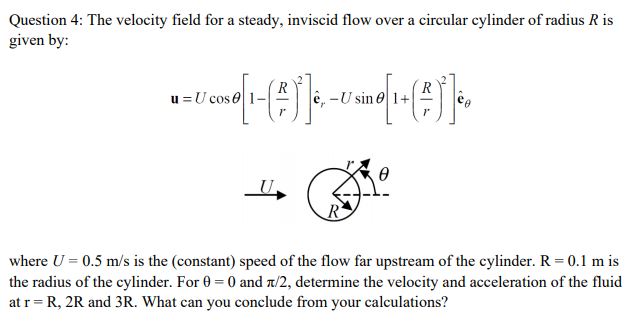 Solved The velocity field for a steady, inviscid flow over a | Chegg.com