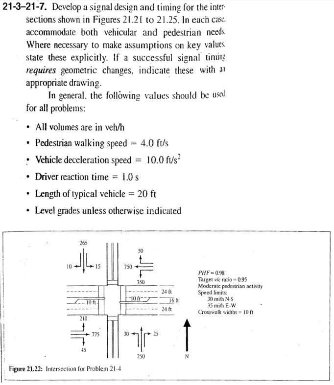 Solved Problem 21-4. Develop a pre-timed signal phase plan | Chegg.com