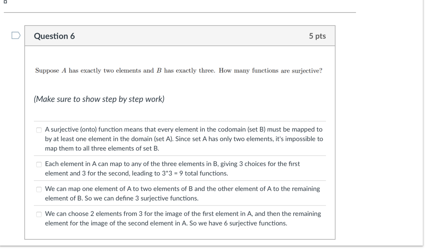 Solved Question 65 ﻿ptsSuppose \( ﻿A \) ﻿has exactly two | Chegg.com