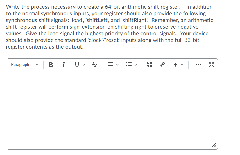 Solved Write the process necessary to create a 64-bit | Chegg.com