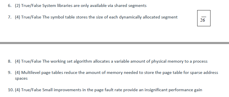 Solved 6. (2) True/False System libraries are only available | Chegg.com
