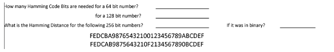 Solved How many Hamming Code Bits are needed for a 64 bit | Chegg.com