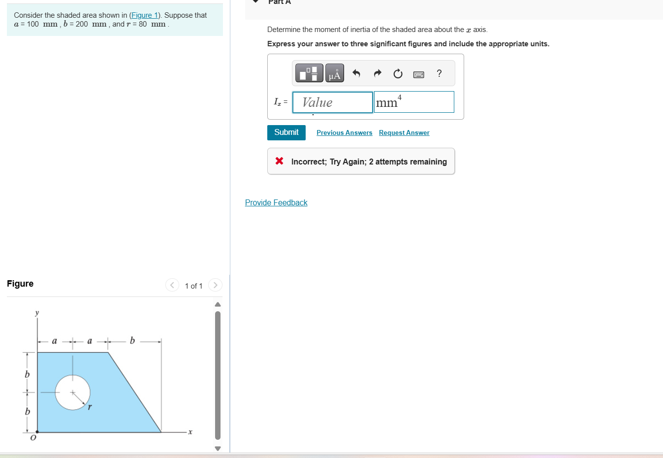 Solved Consider the shaded area shown in (Figure 1). | Chegg.com