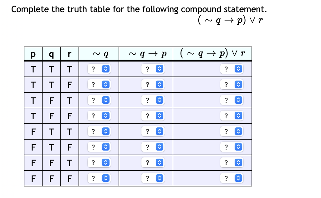 Solved Complete the truth table for the following compound | Chegg.com