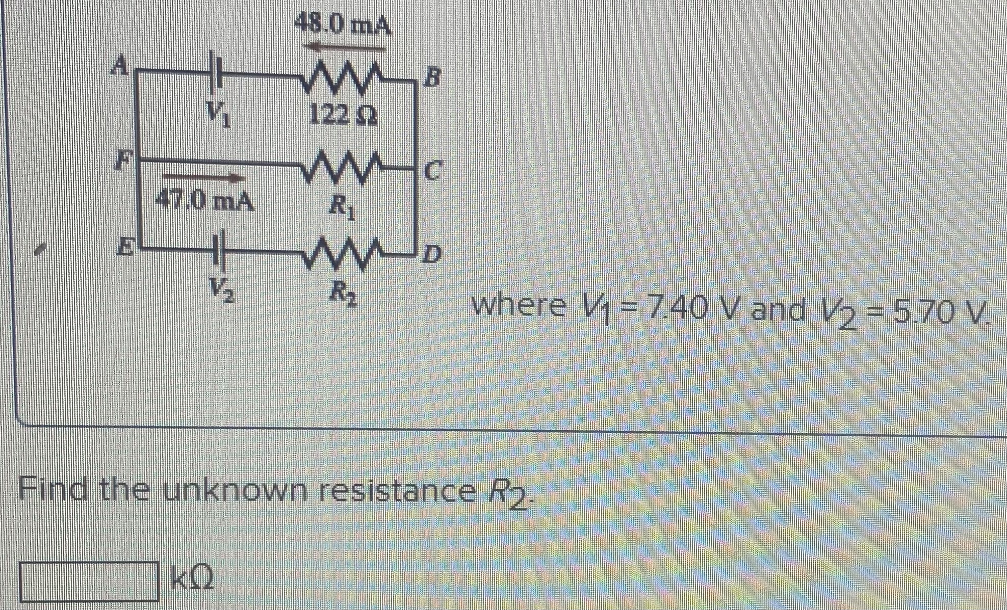 Solved Find the unknown resistance R2. | Chegg.com