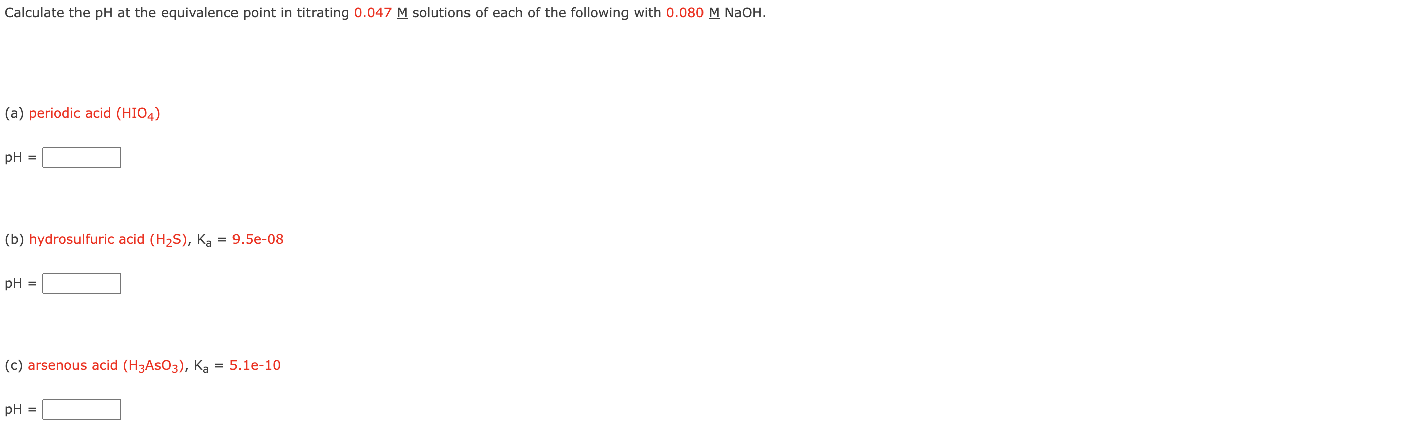 Solved Calculate the pH at the equivalence point in | Chegg.com