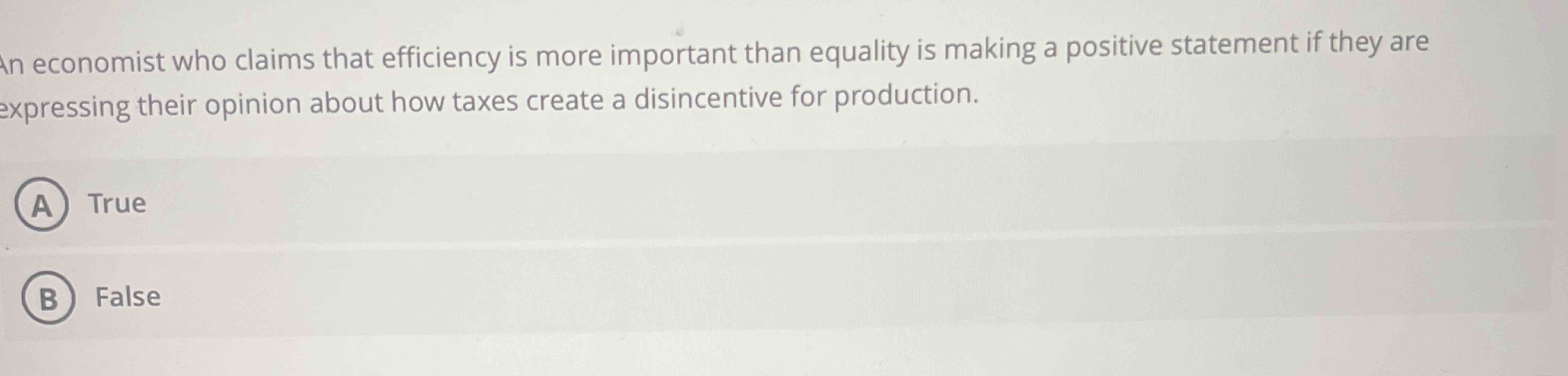 Solved An economist who claims that efficiency is more | Chegg.com