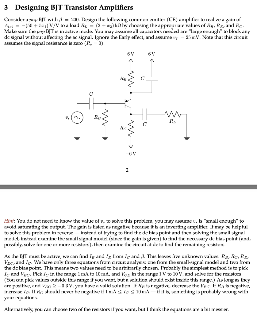 Solved Consider a pnp BJT with β=200. Design the following | Chegg.com