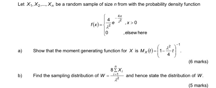 Solved Let X1,X2,…,Xn be a random sample of size n from with | Chegg.com