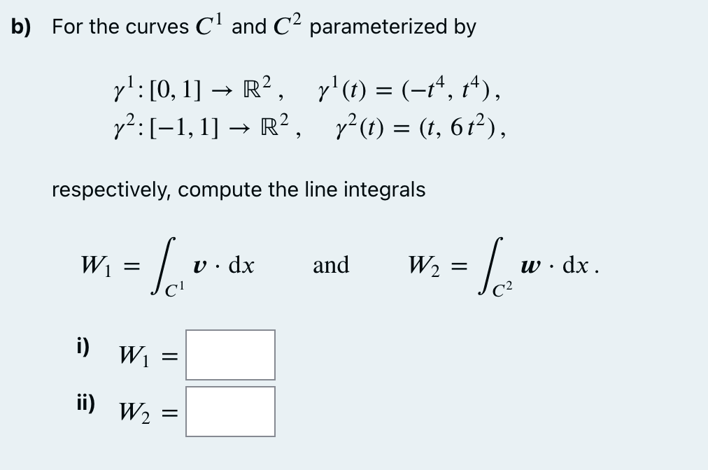 b) For the curves C1 and C2 parameterized by | Chegg.com