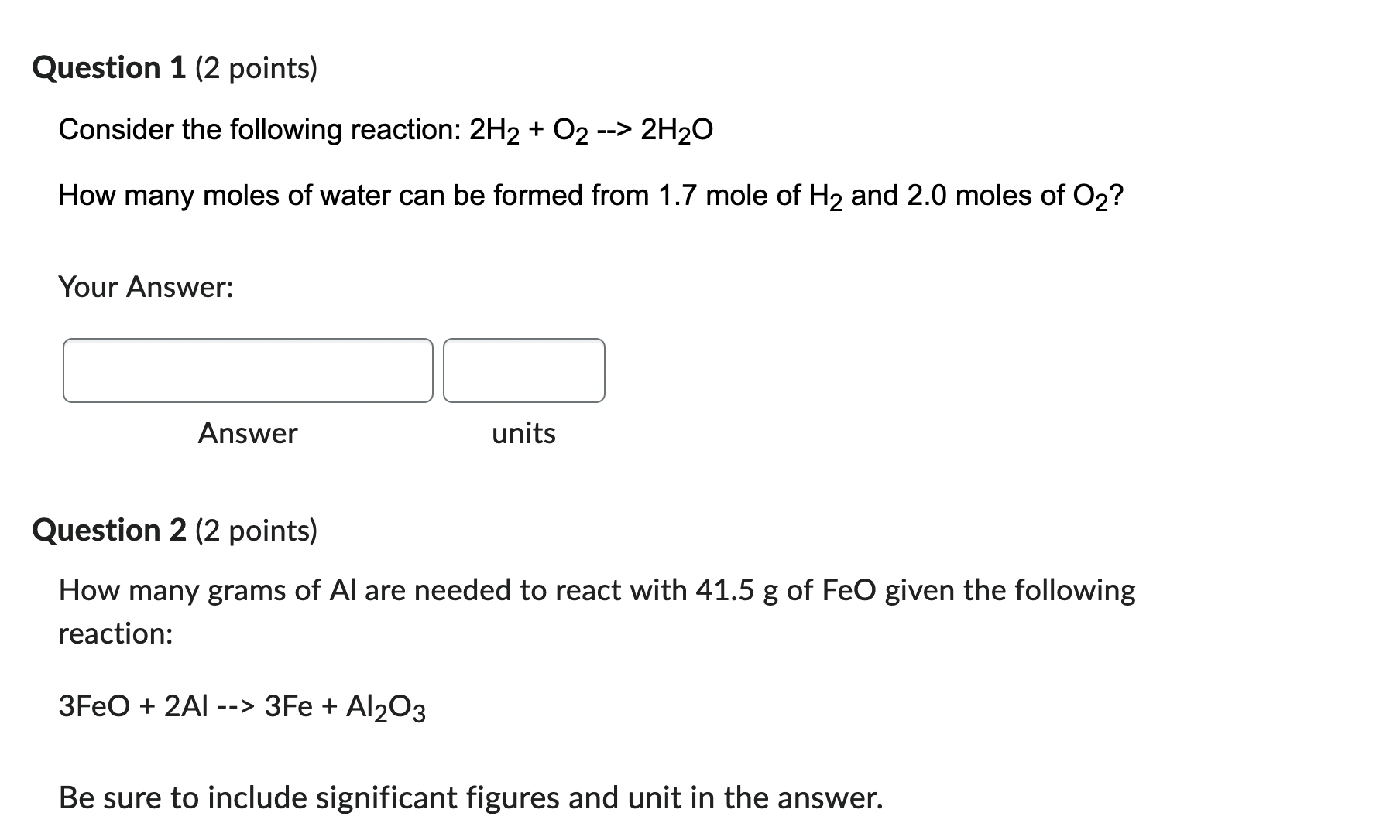 Solved Question 1 (2 points) Consider the following | Chegg.com
