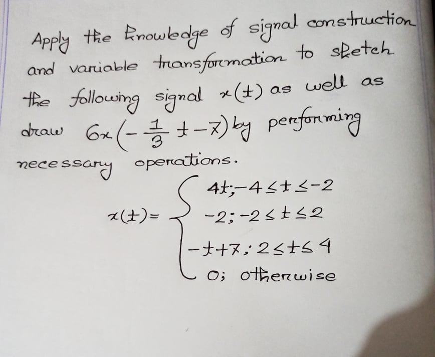 Solved Apply the knowledge of signal construction and | Chegg.com