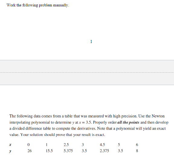 Solved Work the following problem manually. 1 The following | Chegg.com