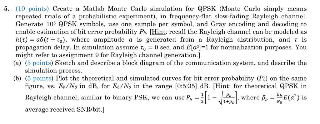 Create A Matlab Monte Carlo Simulation For Qpsk 2531