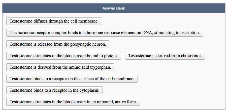 Solved The steroid hormone testosterone acts on target cells | Chegg.com