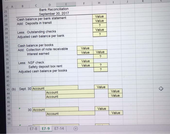 Solved E7-9 Prepare bank reconciliation and adjusting | Chegg.com