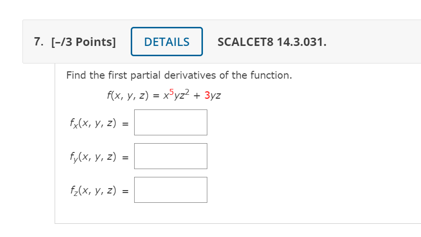 Solved 7. [-13 Points] DETAILS SCALCET8 14.3.031. Find the | Chegg.com