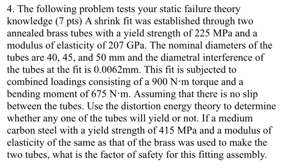 Solved 4. The following problem tests your static failure | Chegg.com