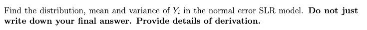 Solved State normal error SLR model, including the formula | Chegg.com