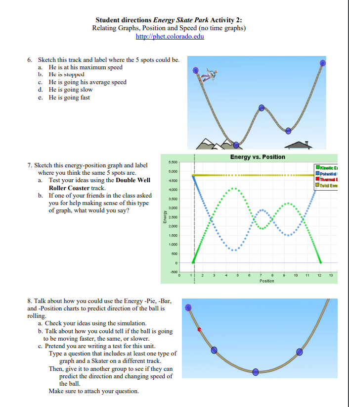 Student directions Energy Skate Park Activity 2: | Chegg.com