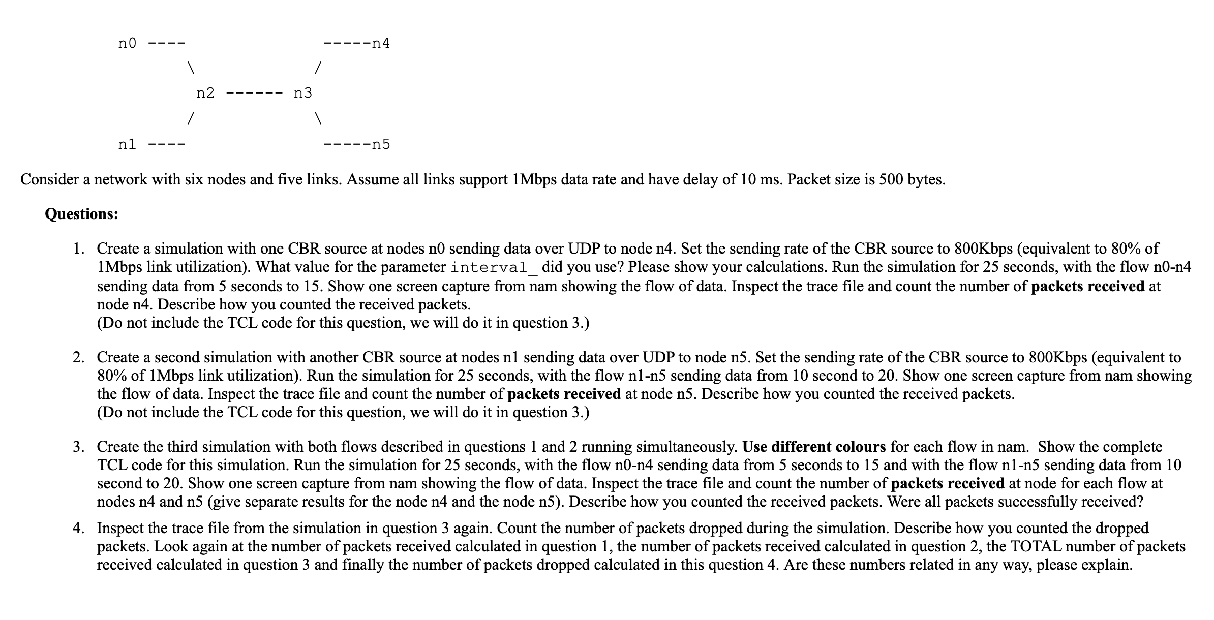 Solved Consider a network with six nodes and five links. | Chegg.com